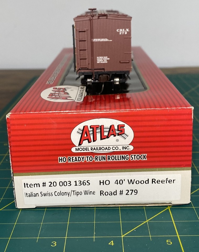 ATLAS 20 003 136S HO SCALE 40' WOOD REEFER ITALIAN SWISS COLONY/TIPO ...