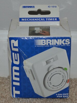 Brinks White Indoor Mechanical Timer 42-1010 One On/Off Per Day | eBay