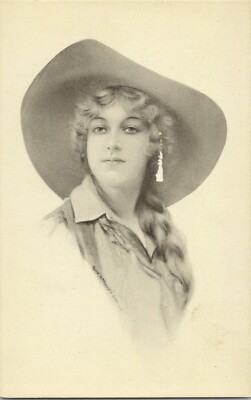 Wild West Inspired American Beauty circa 1913 Postcard Schlesinger Bros ...