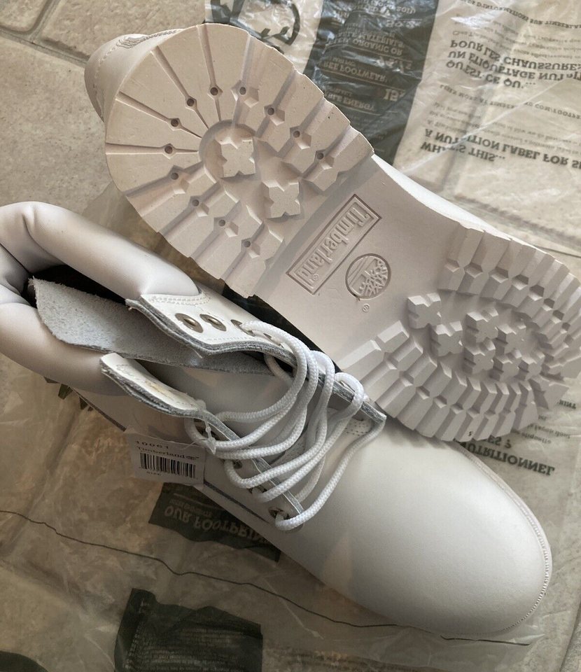 New w/o Box Timberland 6" Premium All White Waterproof Boots Men's US ...