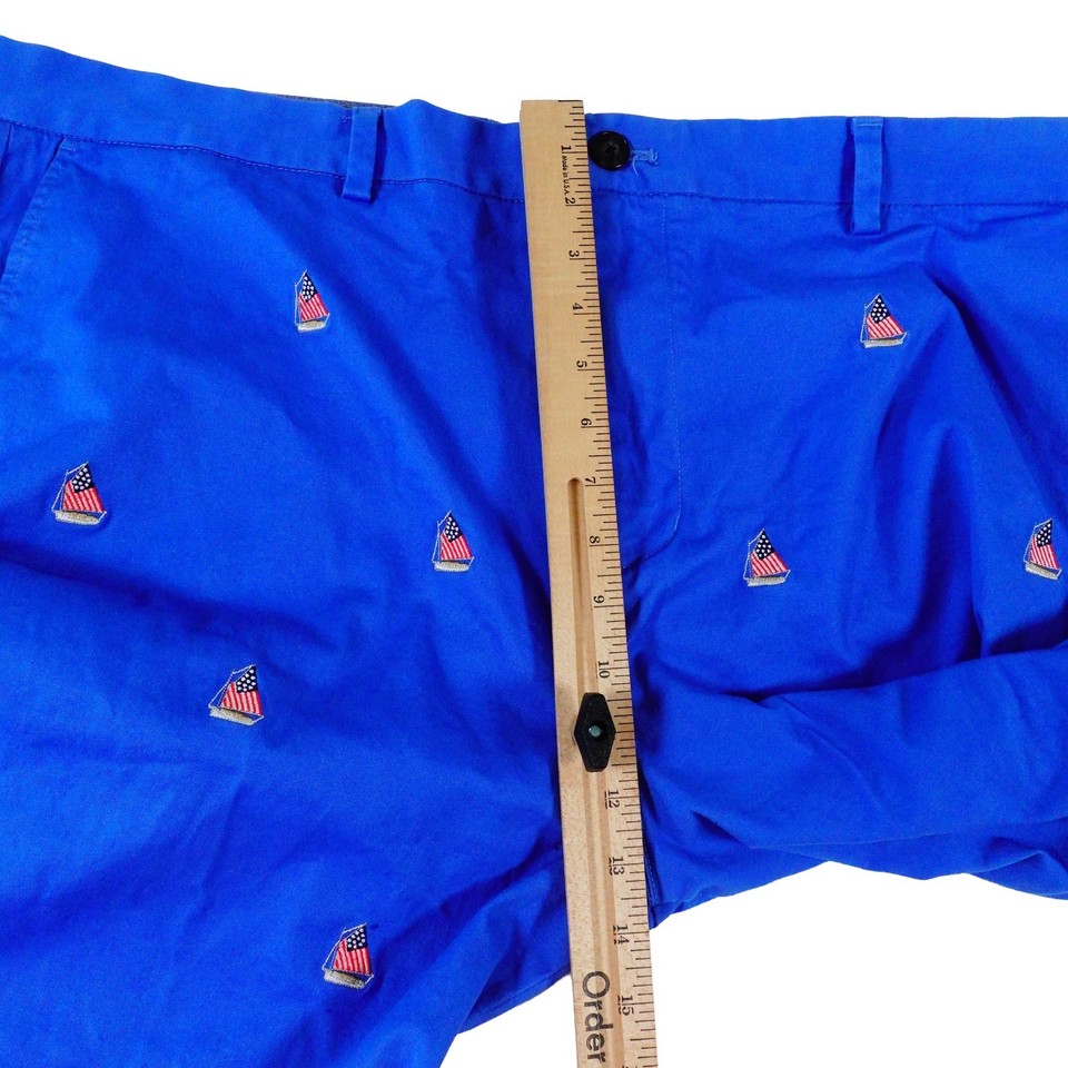 Vineyard Vines Embroidered Patriotic USA Flag Sailing Boat Blue Shorts ...