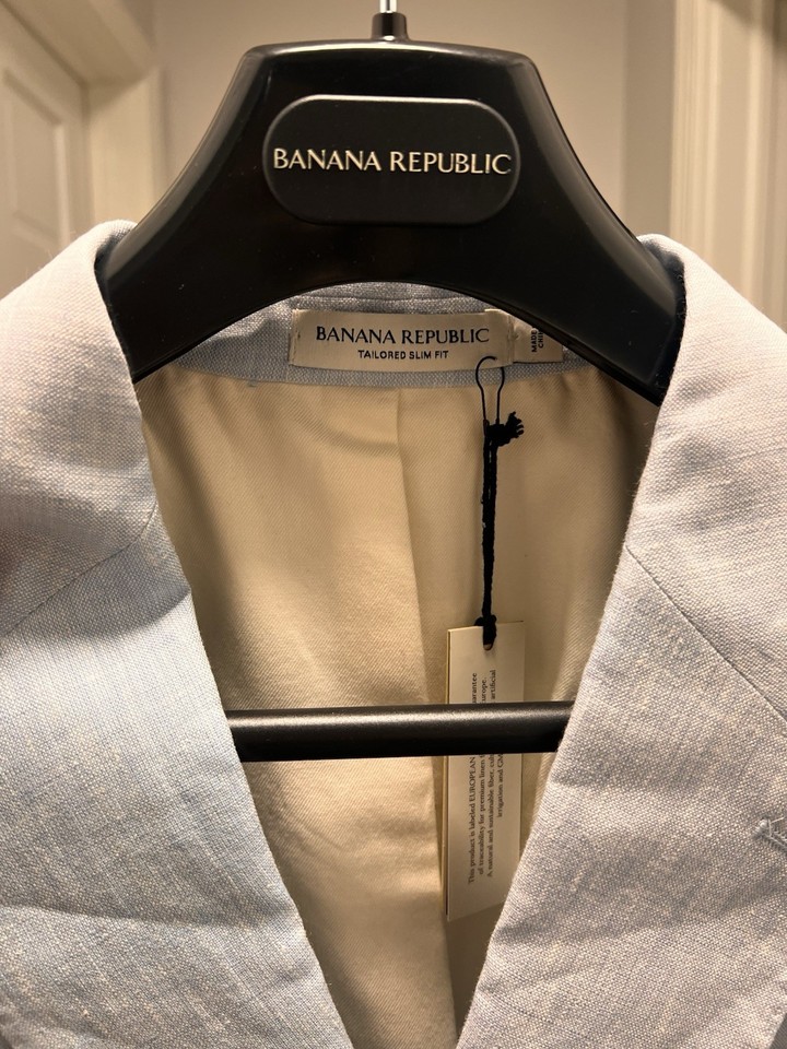 Banana Republic Mens 42R Suit Jacket Slim Fit 100% Linen Shell | eBay