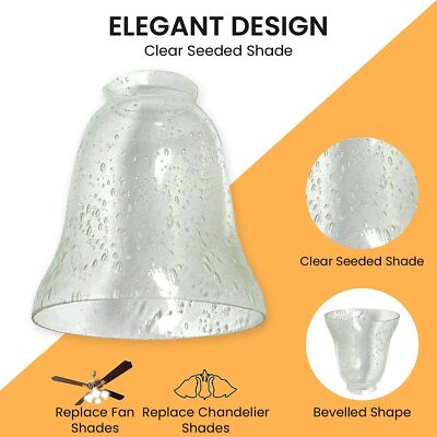 (PACK OF 3) Dysmio Ceiling Fan Light Covers, Ceiling Fan Globes ...