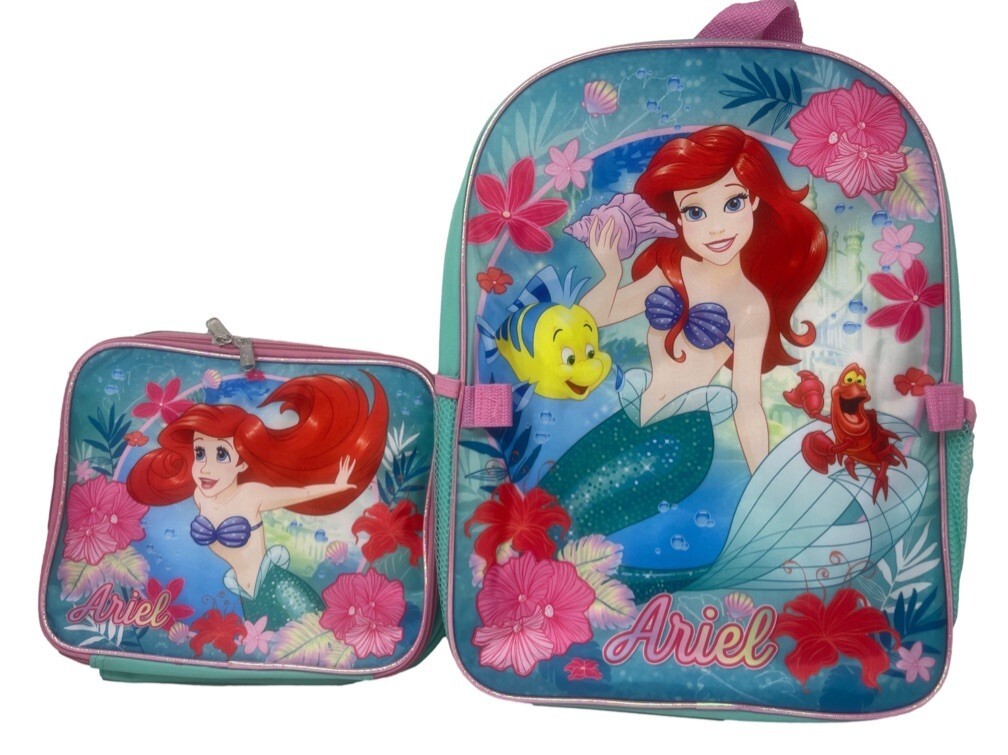 Disney Princess Little Mermaid Ariel Backpack Girls School Book Bag ...