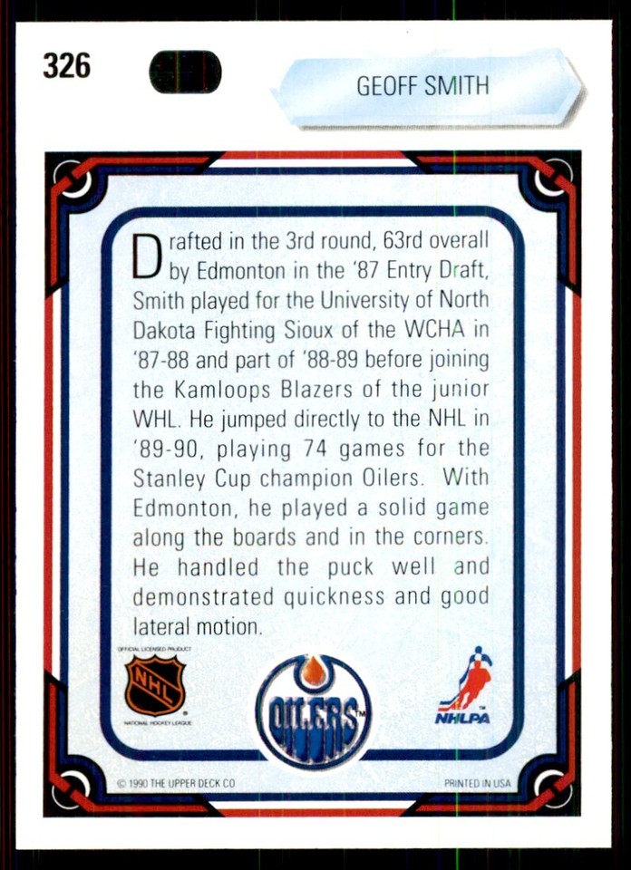 1990-91 Upper Deck Geoff Smith Hockey Cards #326 | eBay