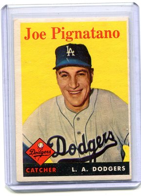 1958 Topps Baseball Card Joe Pignatano Catcher L A Dodgers Near Mint ...
