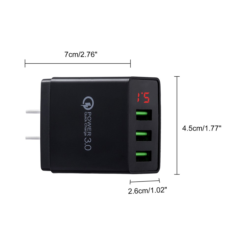 3 Port USB QC 3.0 25W Fast Phones Adapter Wall Charger For Android ...