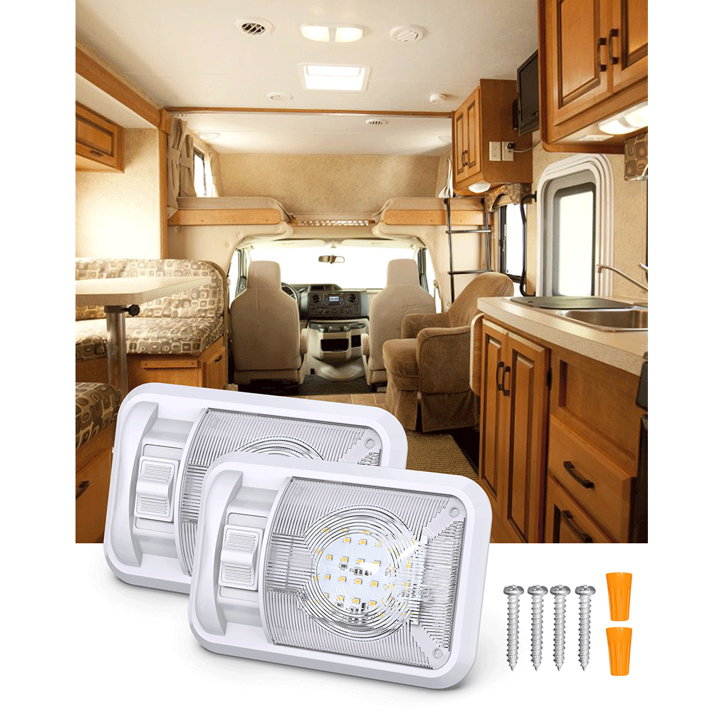 2 Pack 12V Led RV Ceiling Dome Light RV Interior Lighting for Trailer ...
