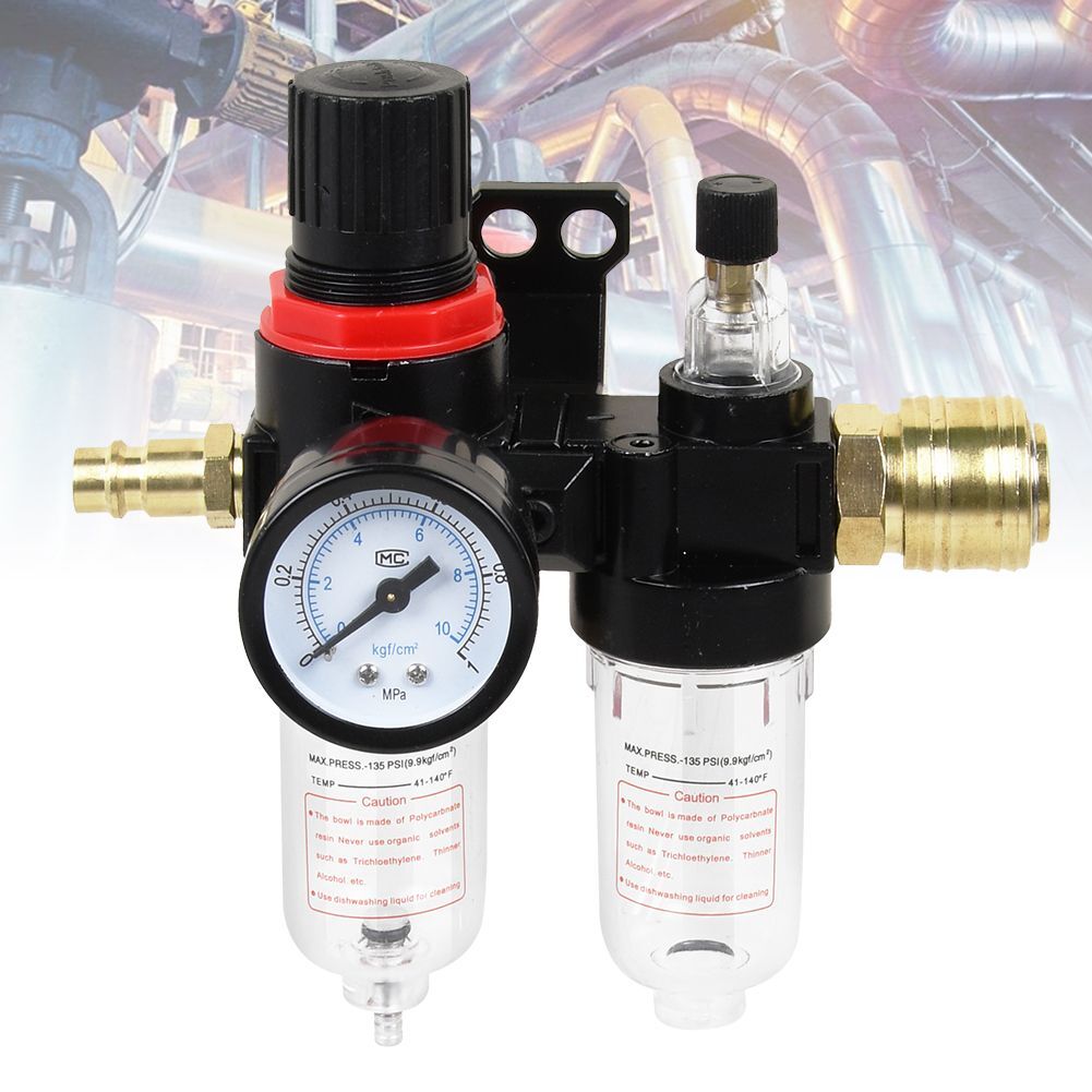 1/4" Druckluft Wartungseinheit-Druckminderer Wasserabscheider Filter ...
