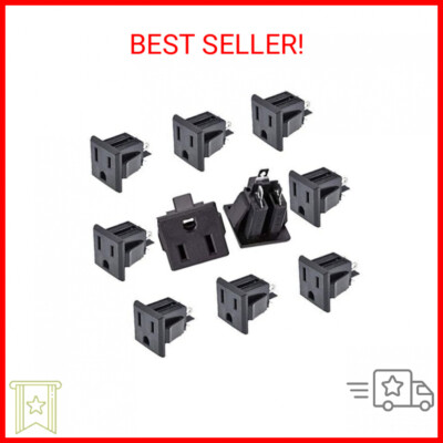 Panel Mount Outlet Power Socket 10Pcs US Plug 3 Pins AC 15A 125V Panel ...