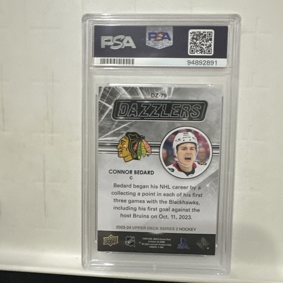 2023-24 UD Blue Dazzlers Rookie Connor Bedard PSA 9 Mint | eBay