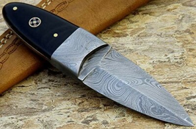 6" Handmade Damascus Steel Combat Tactical Hunting Mini Dagger Knife ...