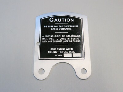 Maytag Gas Engine Model 92 Caution Plate New Repro Motor Tag Wringer ...