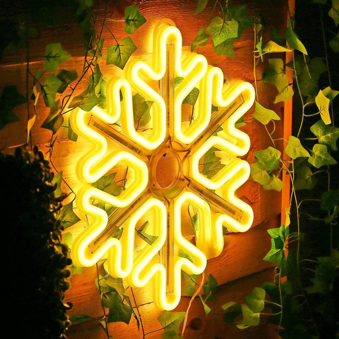 Led Rope Light Snow Flakes Pole Decoration Snowflake Cluster