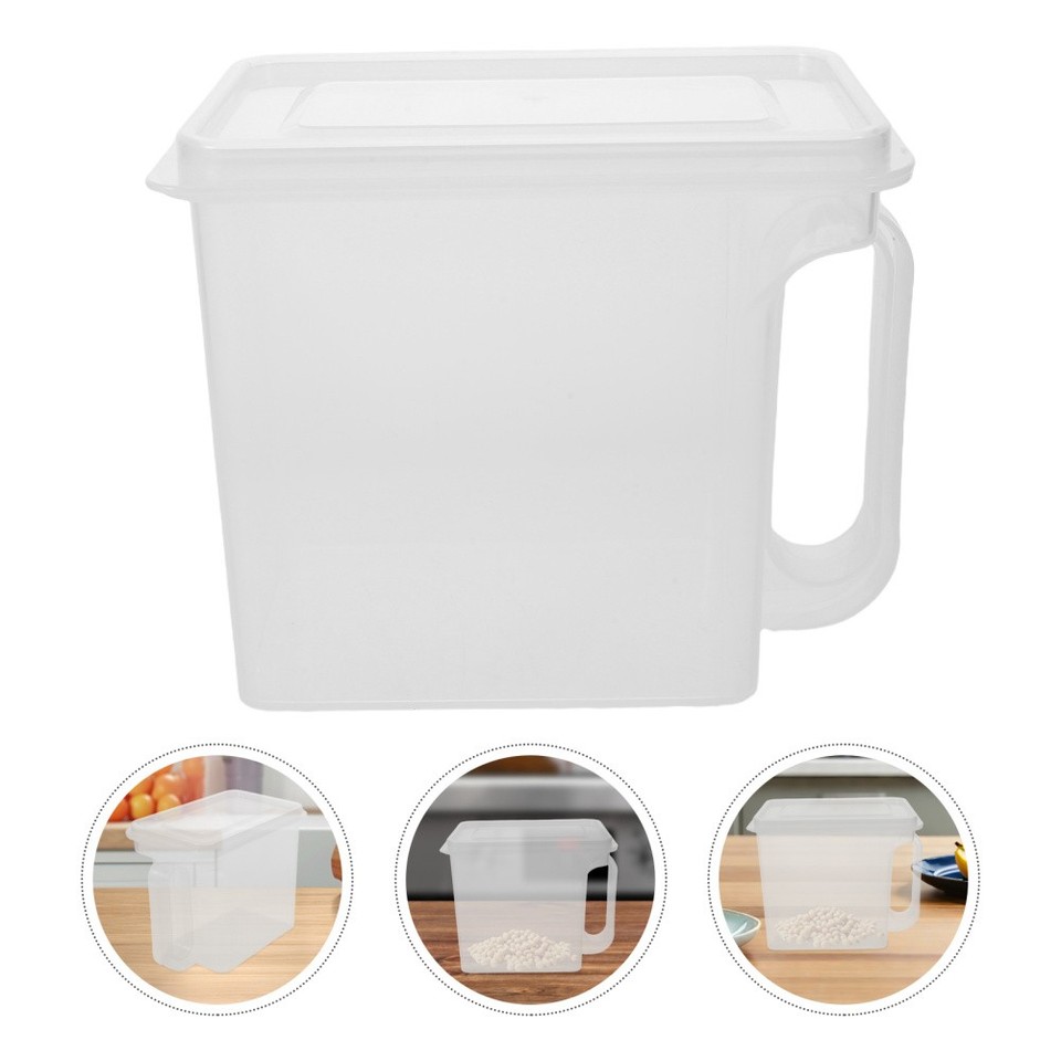 2 Pcs Clear Plastic Storage Containers Food Dry Grain Kitchen Bucket ...