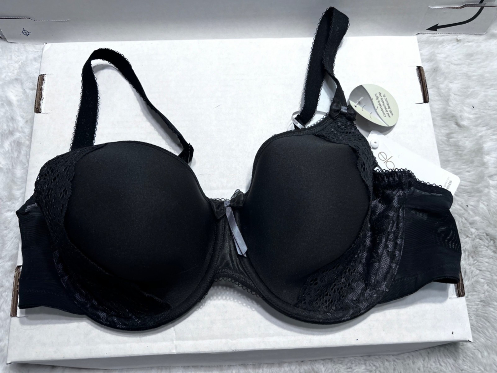 Elomi blandness Amelia black bra women size 40 DD NEW | eBay