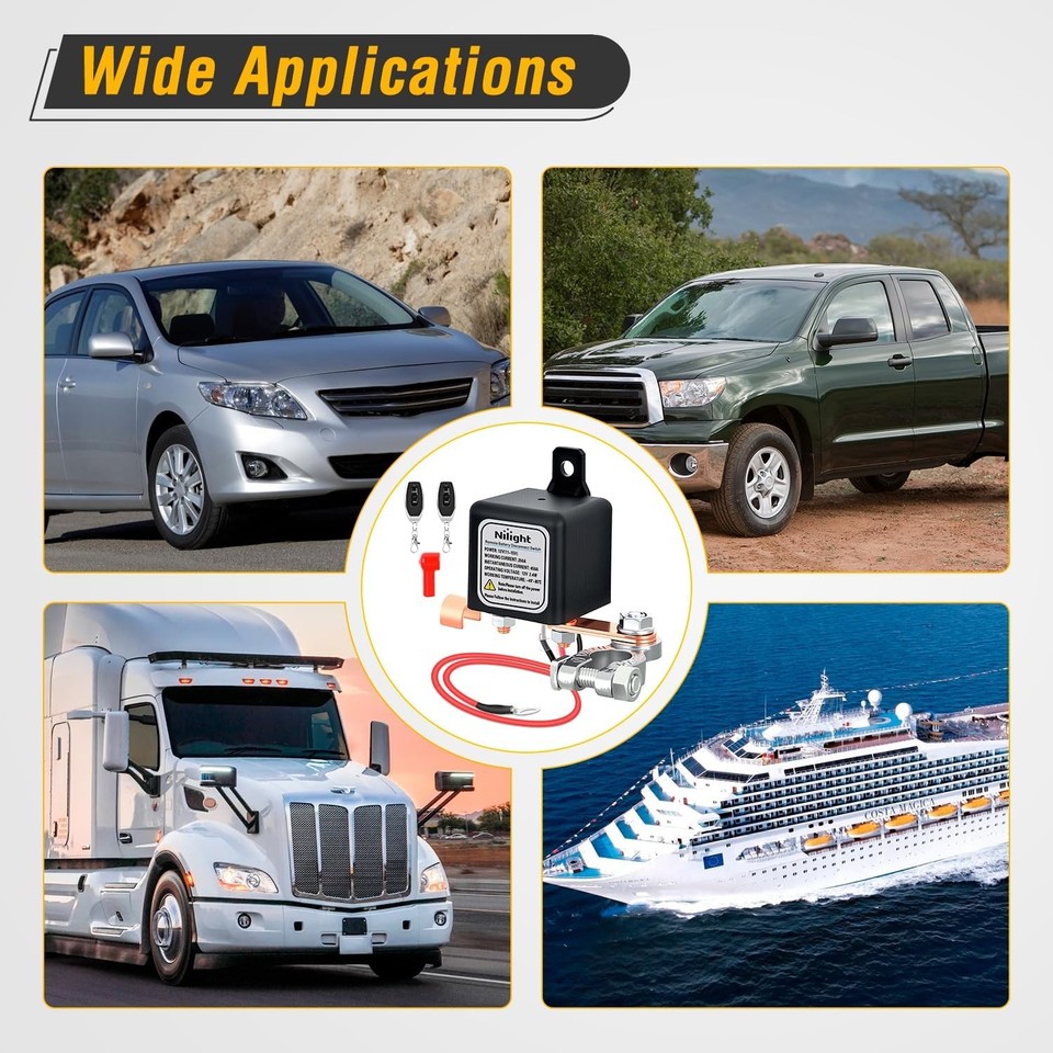 Nilight Remote Battery Disconnect Switch Car Anti-Theft Kill Switches ...