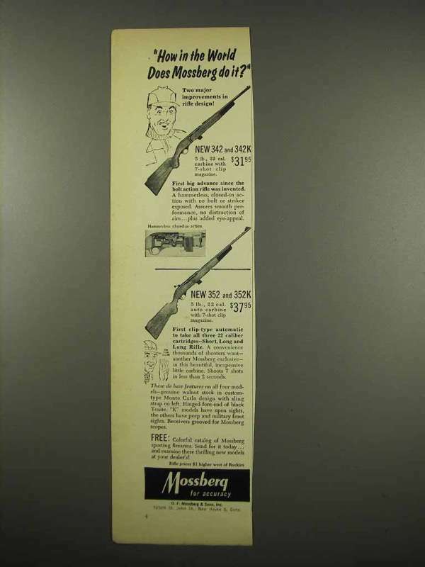 1957 Mossberg 352 Rifle Ad - How in The World? | eBay