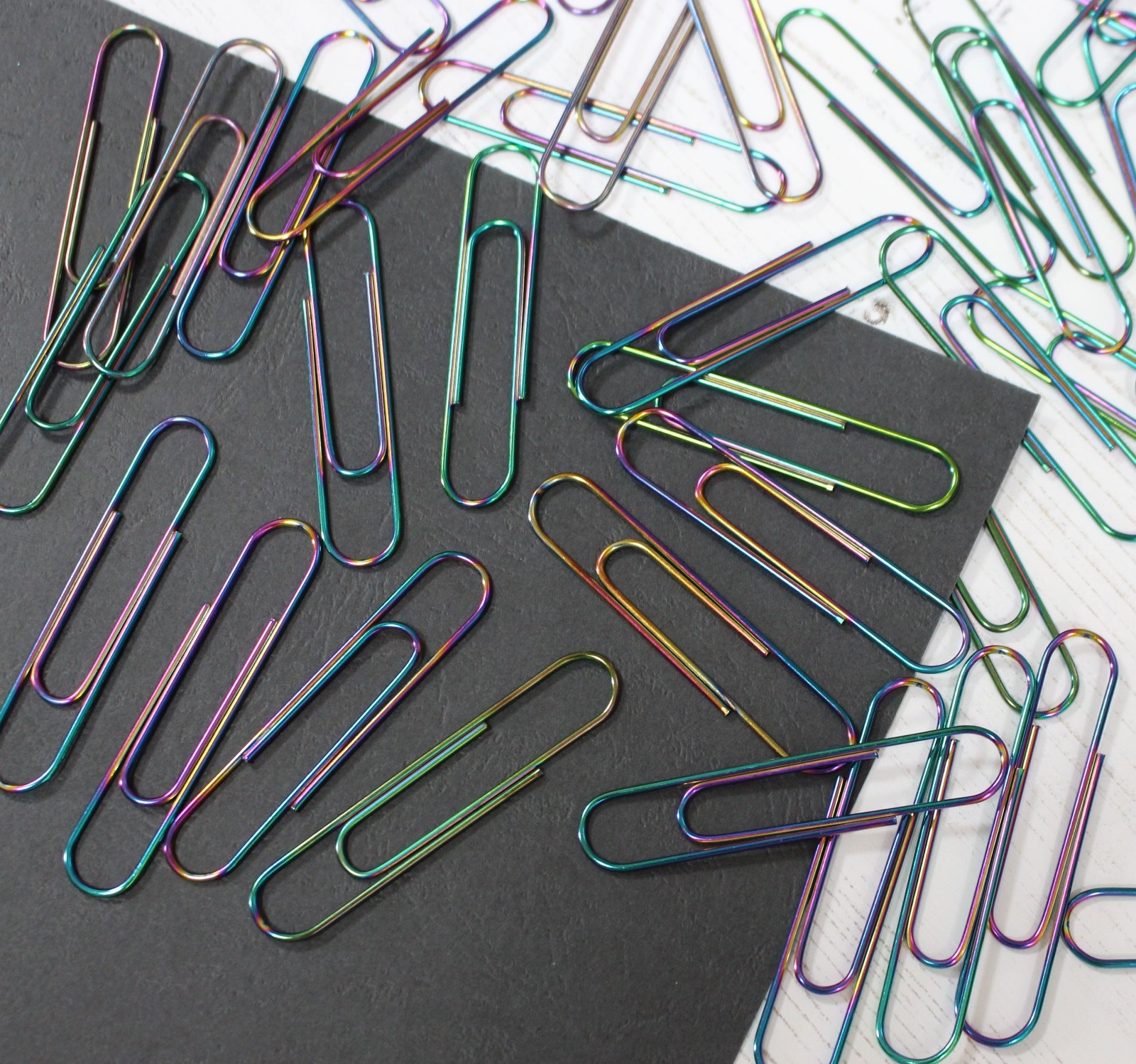 Giant Jumbo 75mm Paper Clips Metallic Explosion of Rainbow Coloured ...