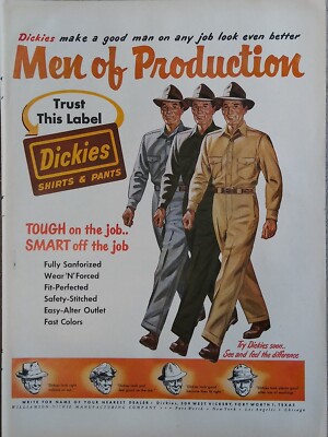 Vintage Lee work clothes print ad, world's largest manufacturer of work ...