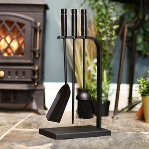 Black Contemporary Fireside Companion Set | eBay