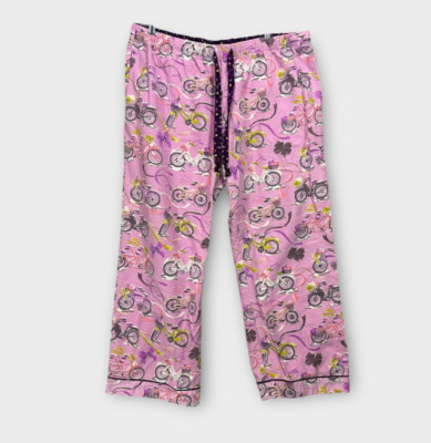 Nick and Nora XL Pink Purple Bicycle Bike Flannel Pajamas Pants ...