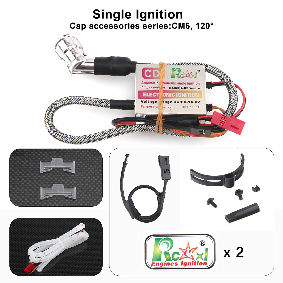 Rcexl Single Ignition CDI For NGK CM6-10MM 120 Degree DA Gas Engine RC ...