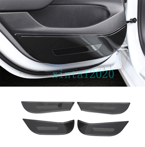 Carbon Fiber Look Inner Side Door Anti Kick Pad Trim For Tesla Model Y ...