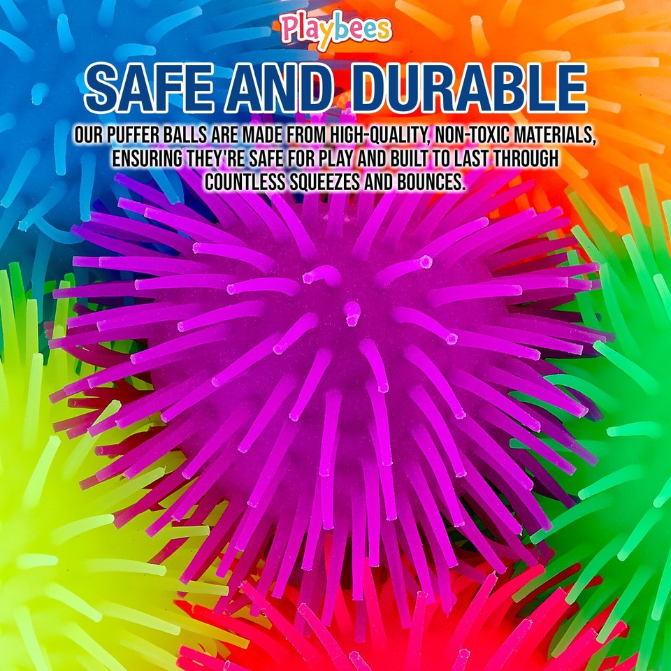 Soft Spiky Puffer Balls - 12 Pack 5.5 Inch Sensory Stress Toy ...