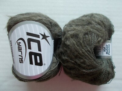 Ice Yarns Kid Mohair Flamme yarn, khaki, lot of 2 (271 yds ea) | eBay