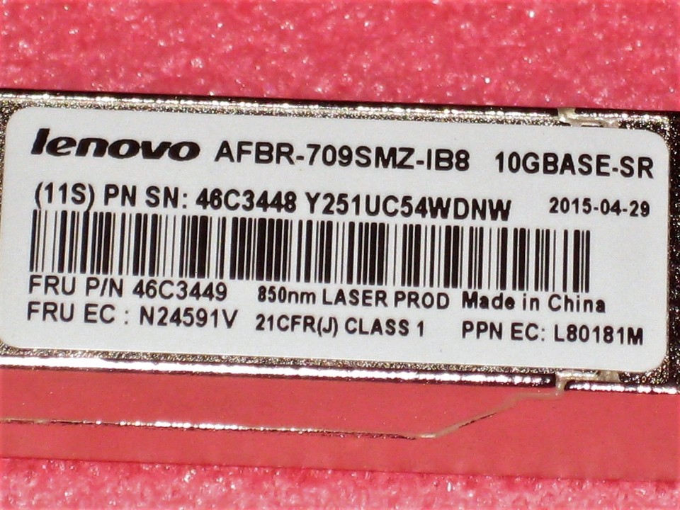 Lenovo IBM 10G SFP+ 46C3449 10GBase-SR 850nm Optical Transceiver ...