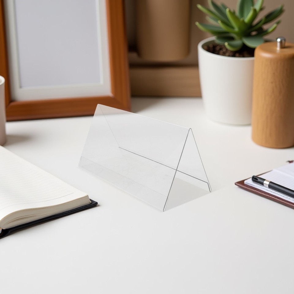 10pcs Clear Name Plates For Desk - V Shaped Double-Sided Desk Sign ...