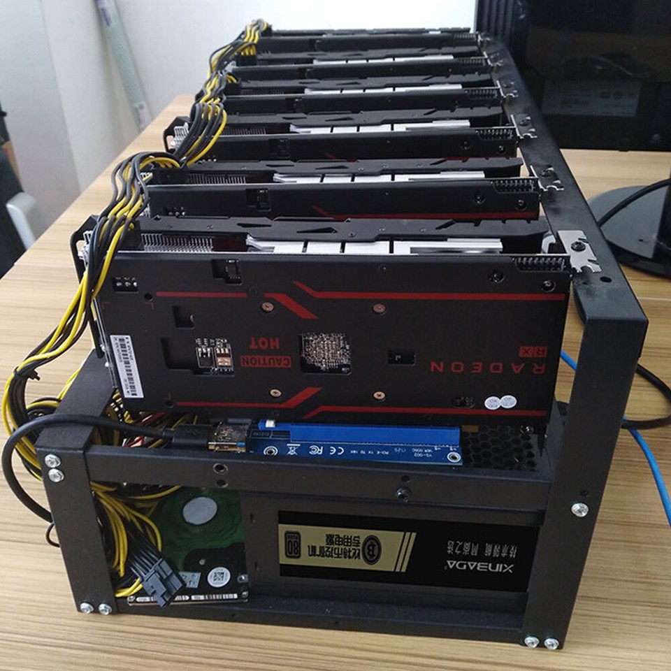 6 GPU Mining Case Rack Bracket Open Miner Rig Frame Fixing Holder ...