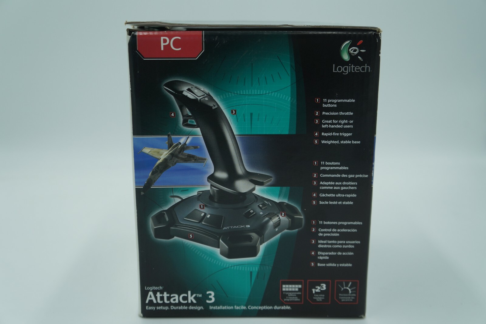 LOGITECH WINGMAN ATTACK 3 VIDEO GAME FLIGHT JOYSTICK CONTROLLER FOR PC ...