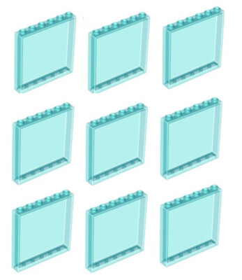 ☀️LEGO NEW 9x Trans-Light Blue Transparent Wall Glass 1x6x5 Window ...
