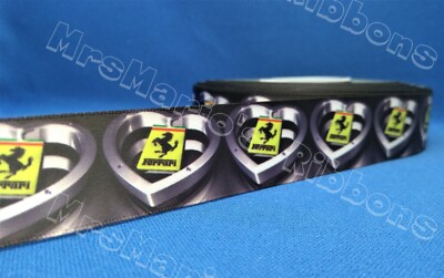 Love Ferrari car logo satin cake/craft/hair ribbon @ MrsMario's | eBay UK