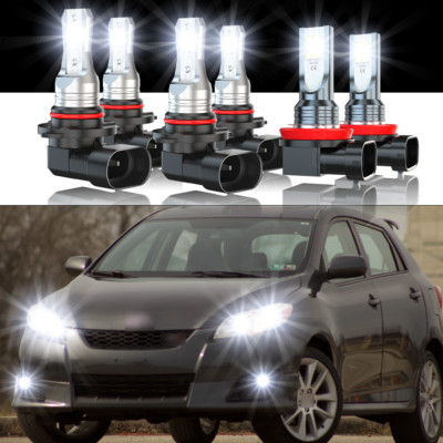 For Toyota Matrix 2009-2013 6X LED Headlight Bulbs High Low Beam + Fog ...