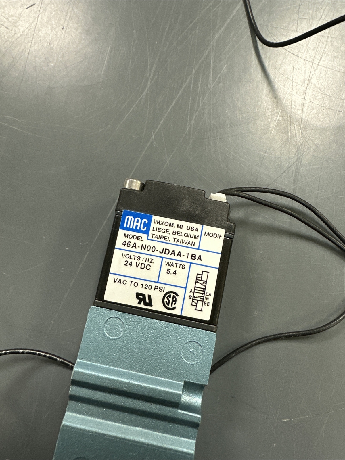 MAC 46A-N00-JDAA-1BA Solenoid Valves W/ PR46A-AAAA And Manifold Circuit ...