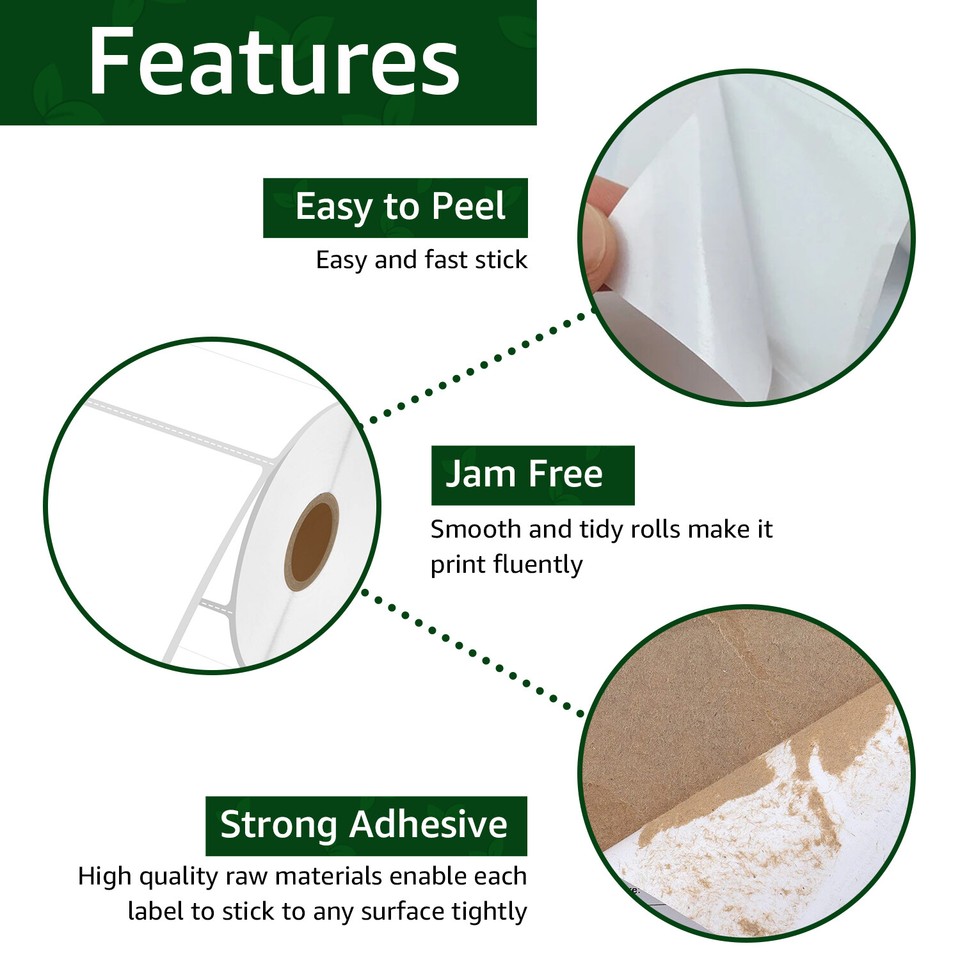 20 Rolls 4x3 Direct Thermal 500/R Labels for Zebra 2824 Eltron Rollo ...