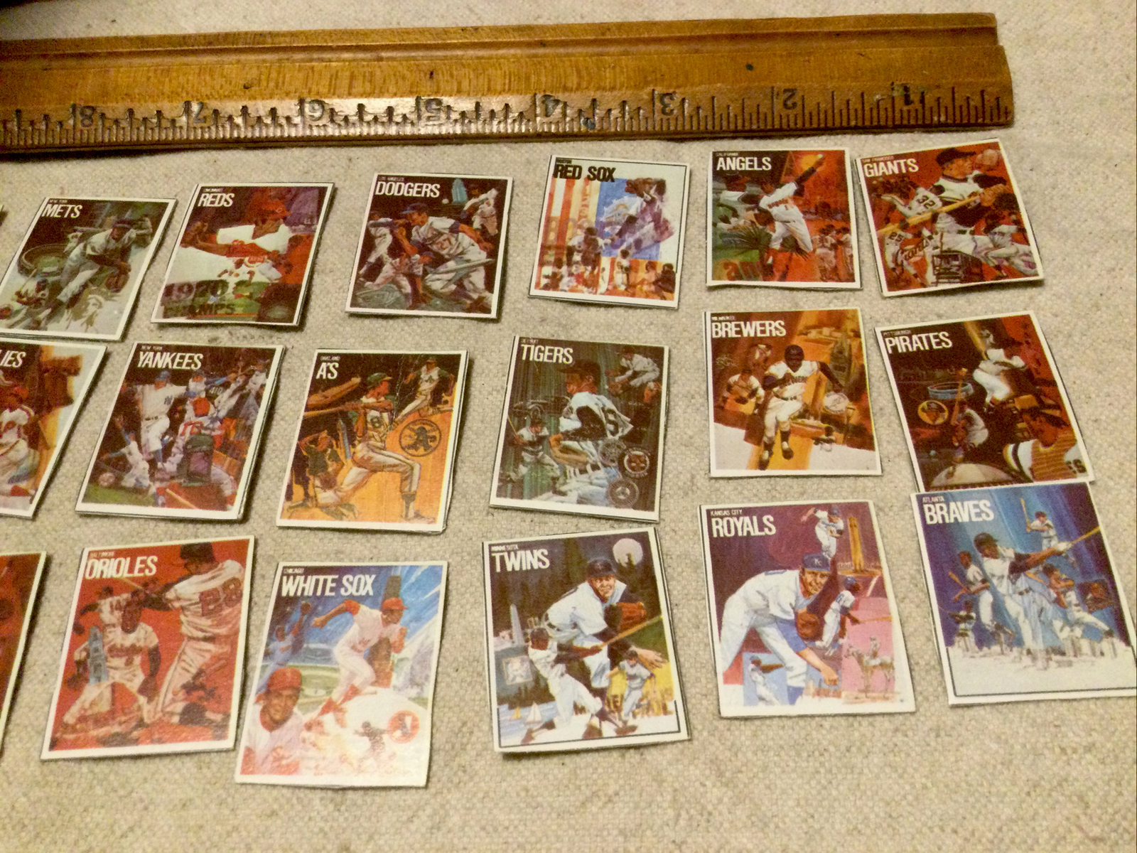 Lot Of 24 Vintage Cereal Premium Miniature MLB Team Cut-Out Trading ...