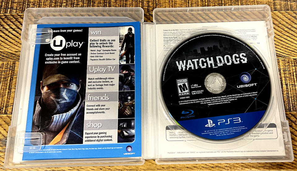Watch Dogs (Sony PlayStation 3 PS3) TESTED & WORKS *FREE SHIPPING ...