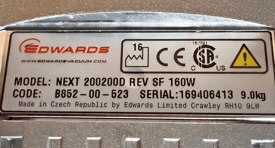 Edwards nEXT 200200D 160W Compound Turbomolecular Vacuum Pump 200L/S ...