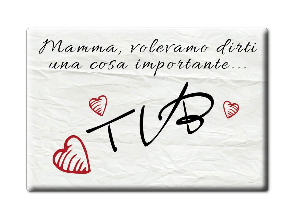 Calamita Festa della Mamma MAMMA TVB Magnete Idea Regalo Famiglia ...