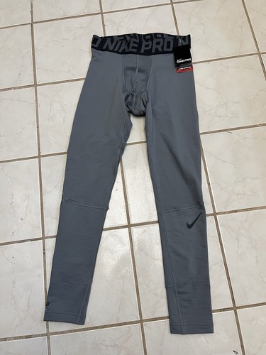 NIKE PRO NWT! Men's Grey HYPERWARM SERIES Leggings w/ Logo Waistband Sz ...