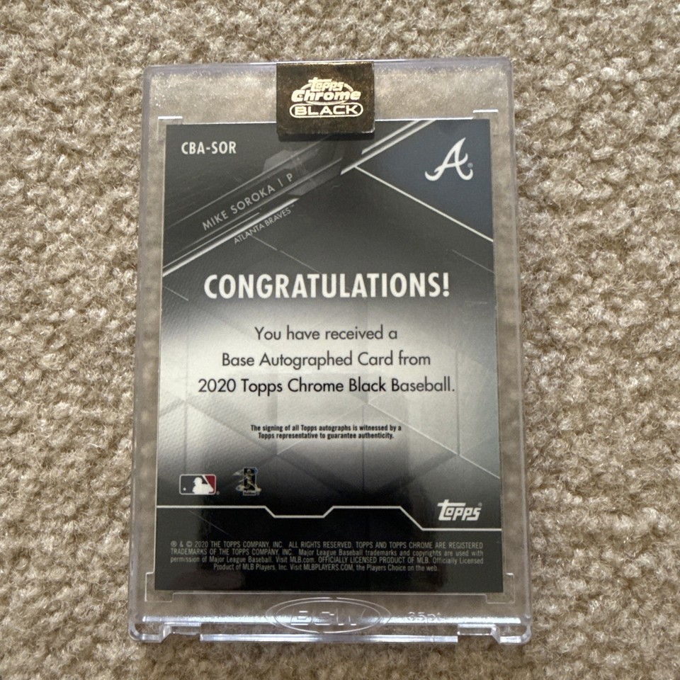 2020 Topps Chrome Black - Chrome Black Autographs Mike Soroka #CBA-SOR ...