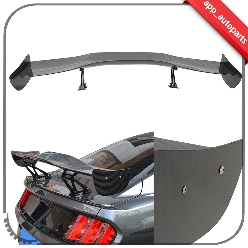 Racing Trunk Spoiler Wing+Brackets Universal 57" GT Carbon Fiber GT ...