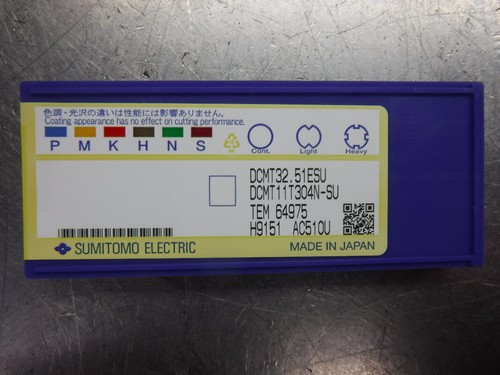 Sumitomo Carbide Inserts QTY10 DCMT32.51ESU / DCMT11T304N-SU AC510U ...