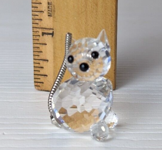 Swarovski crystal cat kitty charm figurine wire tail retired | eBay
