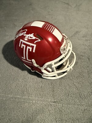 Temple Football Mini Helmet Riddell Signed Owls Rare | eBay
