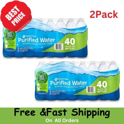 Member's Mark Purified Water (16.9 fl. oz., 40 pk.) 100% Recyclable | eBay